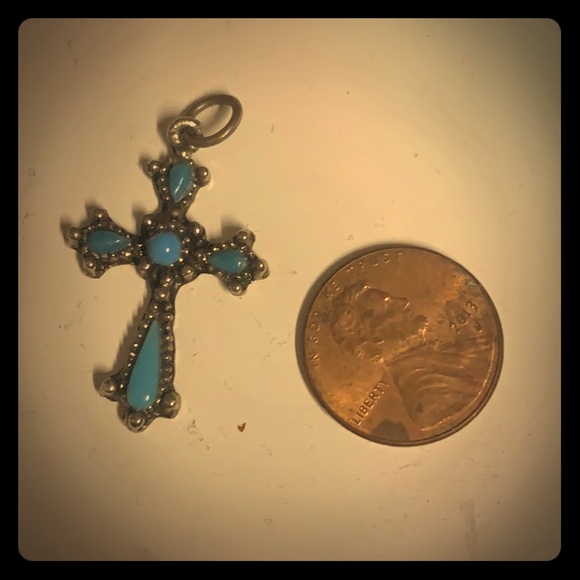Jewelry | Turquoise Silver Cross Pendant | Poshmark